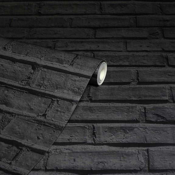 Arthouse Black Brick Wallpaper – Wallpaper Empire