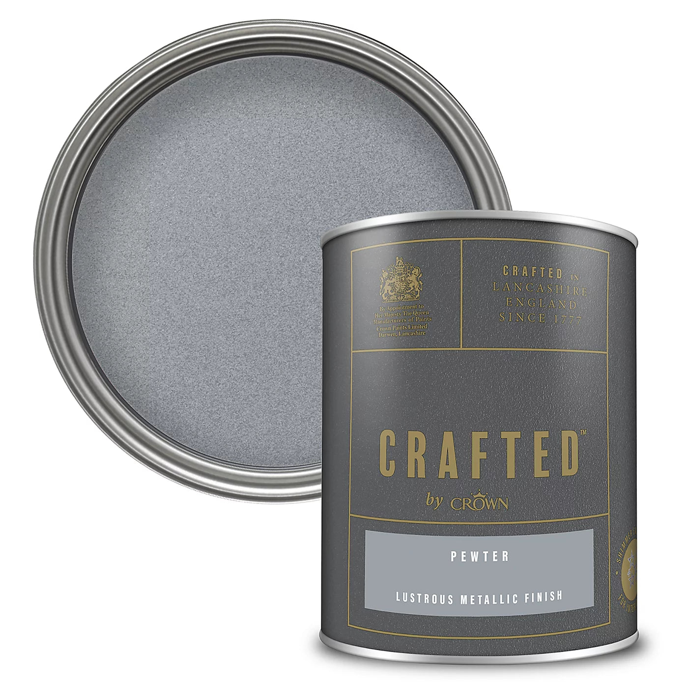 Crown Metallics Wall Paint 1.25L - Pewter – Wallpaper Empire