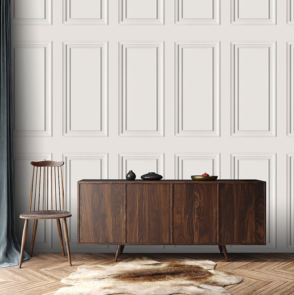 Rasch Wood Panel Off-White Wallpaper – Wallpaper Empire